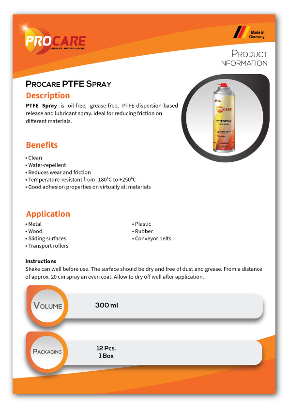 PTFE SPRAY - Procare Lubricants